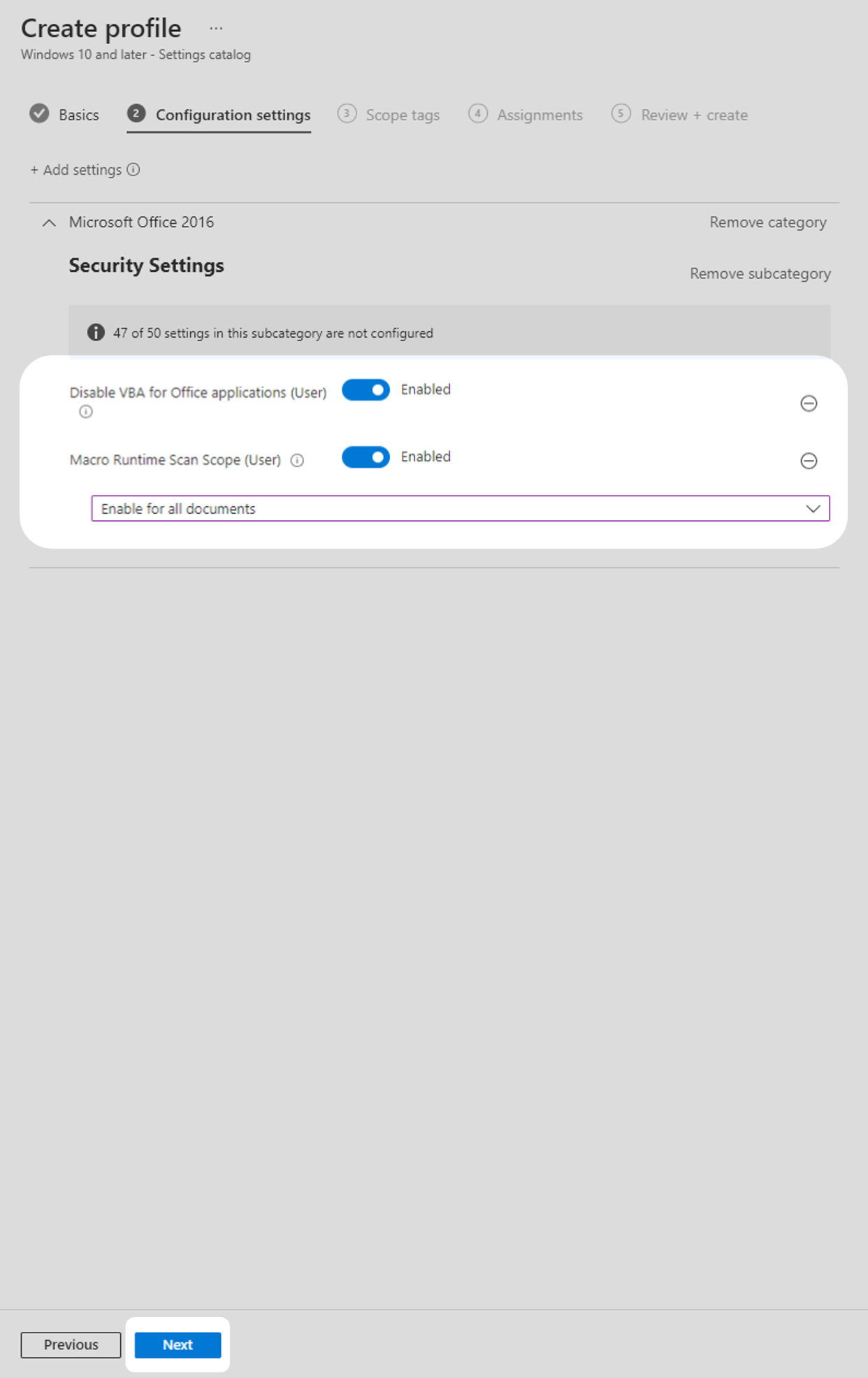 Small Business Cloud Security Guides: Technical Example - Configure Macro Settings | Cyber.gov.au